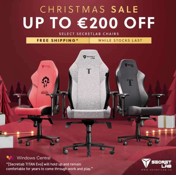 Vianočné výpredaje u Secretlab so zľavami do 200 Eur | pc.sk